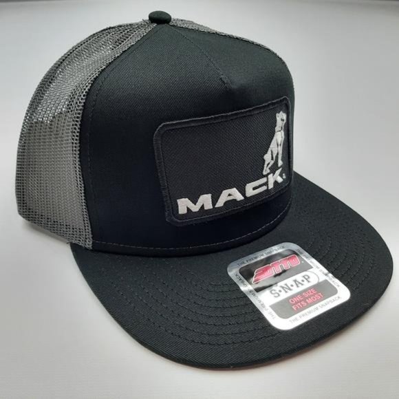 Accessories | Mack Trucks Otto Flat Bill Trucker Cap Hat Black Mesh Snapback Bulldog Patch Usa ...